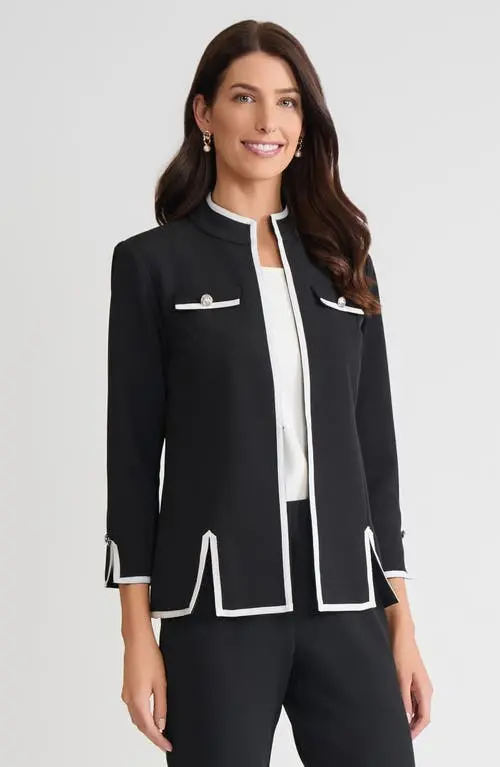 Ming Wang Tailored Deco Crepe Jacket
