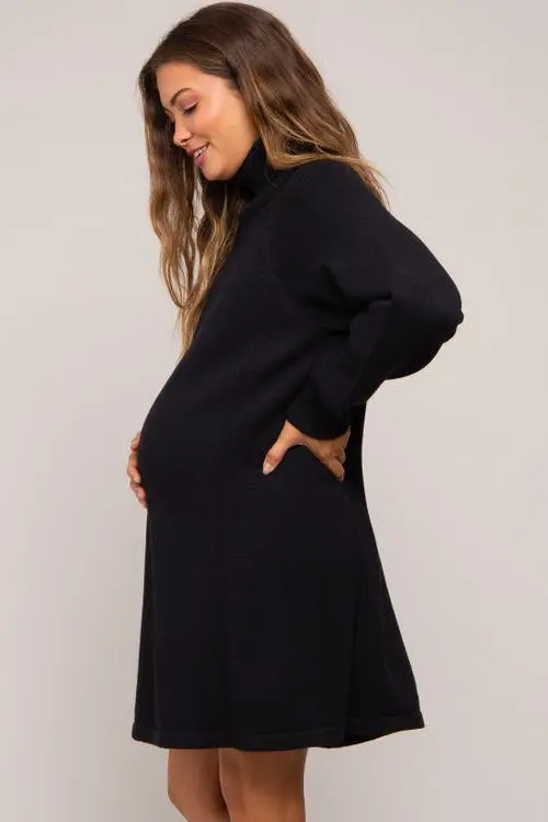 PINKBLUSH Turtleneck Long Sleeve Sweater Dress