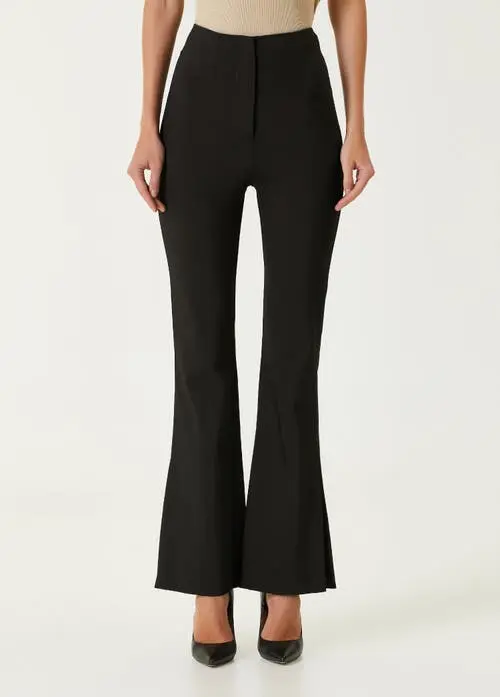 PCFG Cotton Flared Skinny Pants - Black