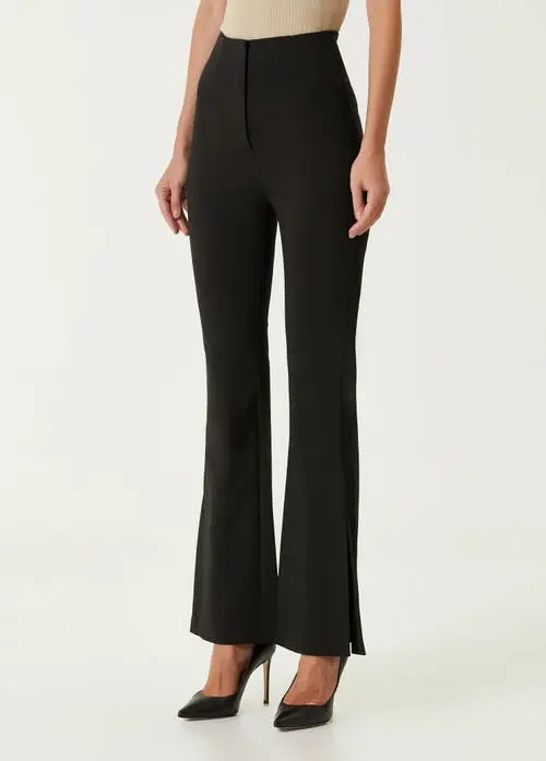 PCFG Cotton Flared Skinny Pants - Black