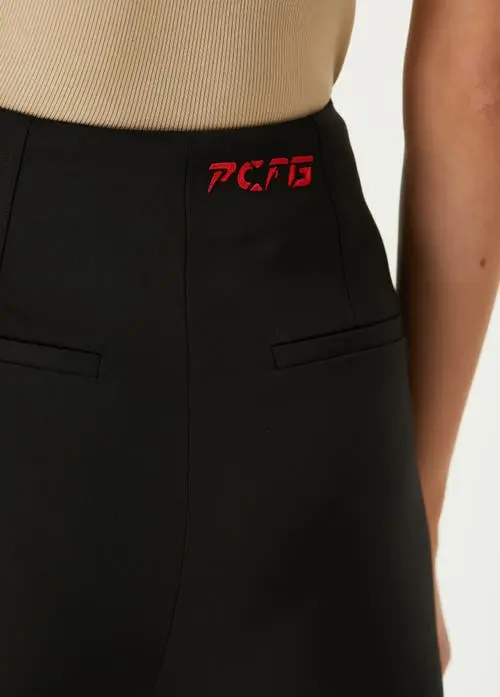 PCFG Cotton Flared Skinny Pants - Black