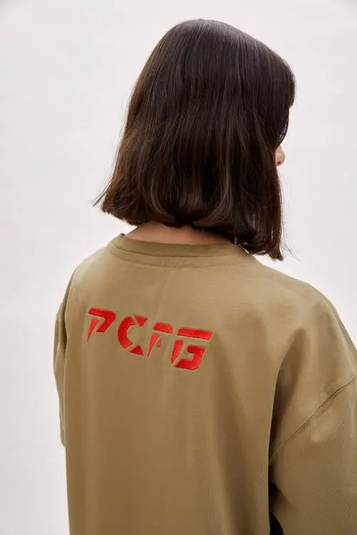 PCFG Cotton Logo T-shirt With Distressed Detailing - Covert Green