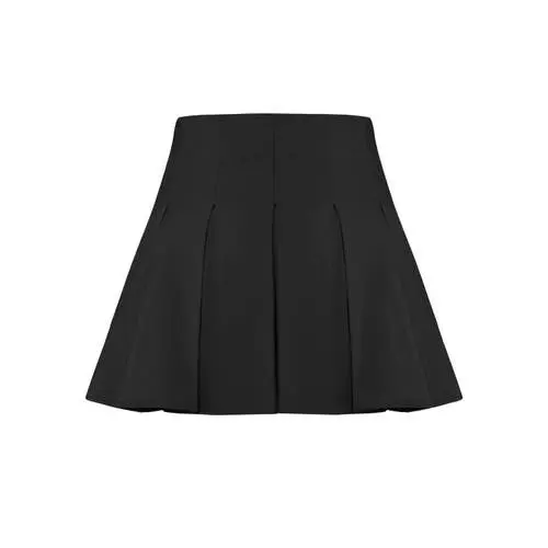 PCFG Pleated Cotton Skirt - Black