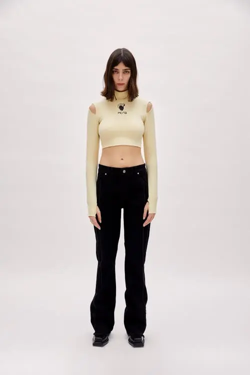 PCFG Long Sleeve Crop Top - Chino Green