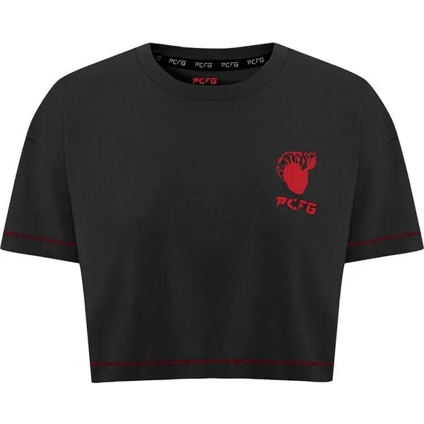 PCFG Cotton Cropped T-shirt With Logo Detail