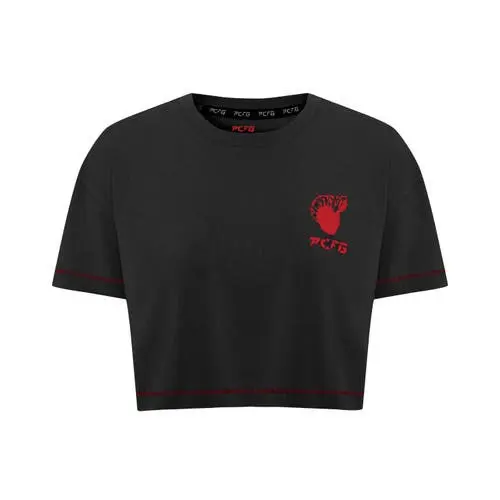 PCFG Cotton Cropped T-shirt With Logo Detail