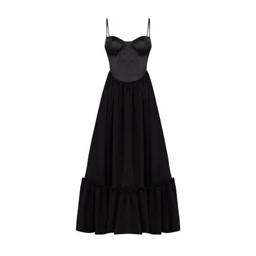PCFG Itch Swan" Strapless Ruffled Maxi Dress