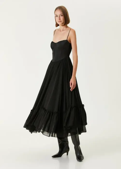 PCFG Strapless Ruffled Maxi Dress