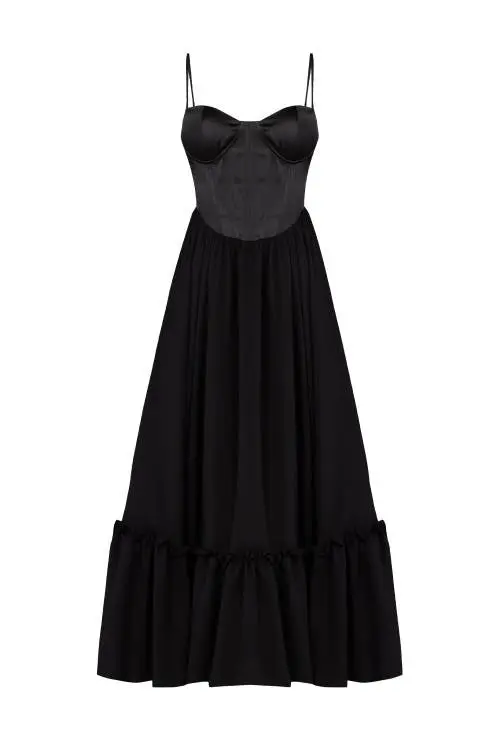 PCFG Strapless Ruffled Maxi Dress