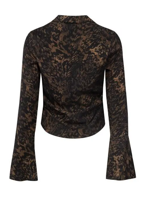 PCFG Fitted V-neck Slit Waist Shirt