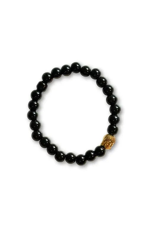 HUMANIST BEAUTY Beaded Buddha Bracelet - Black Onyx