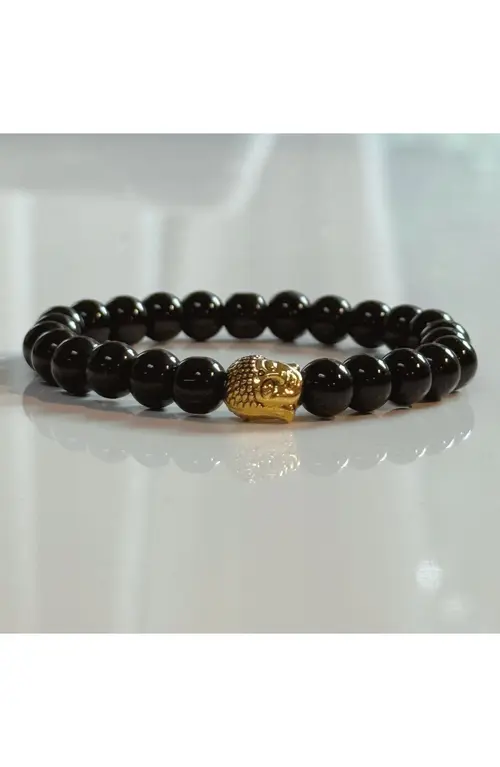 HUMANIST BEAUTY Beaded Buddha Bracelet - Black Onyx