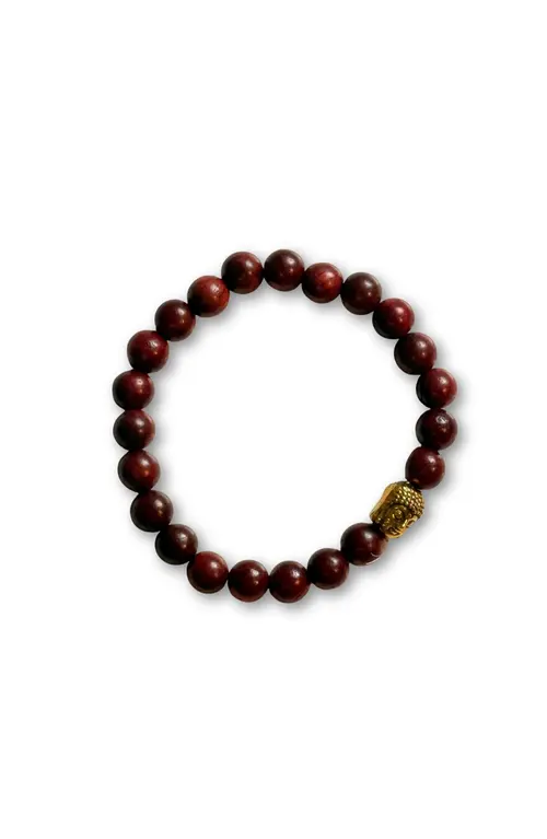 HUMANIST BEAUTY Beaded Bracelet With Buddha Accent - Wood