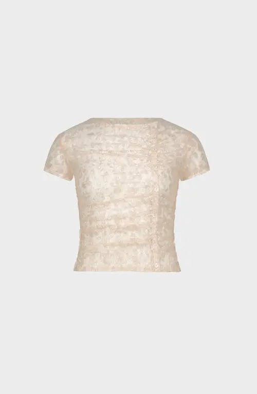 SAEMDI Metallic Lace Top