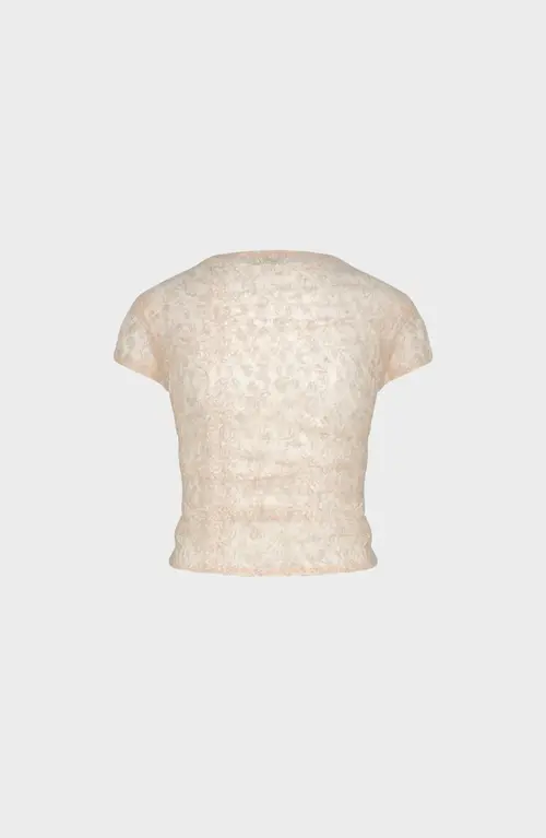 SAEMDI Metallic Lace Top