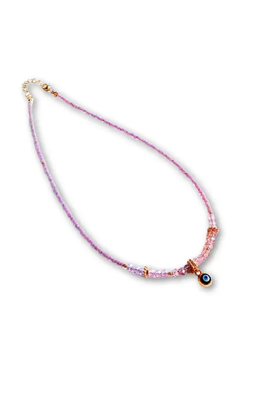 HUMANIST BEAUTY Evil Eye Charm Necklace - Lilac