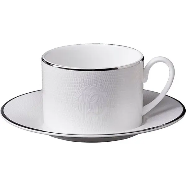 Roberto Cavalli Tea Cup & Saucer With Luxury Box - Lizard Platin