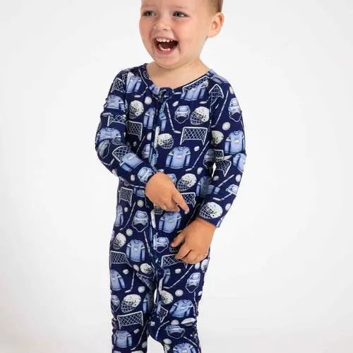 LEV BABY Convertible Baby Pajamas Romper - Navy Blue
