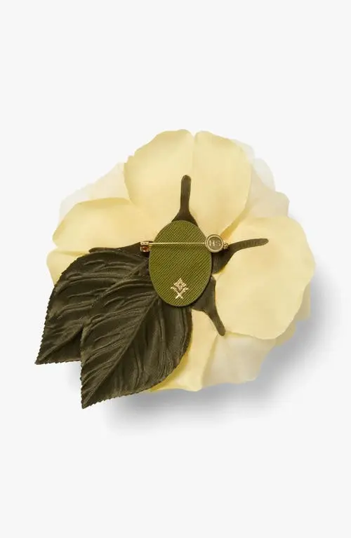 HELENA SIMON Rose Floral Brooch - Yellow