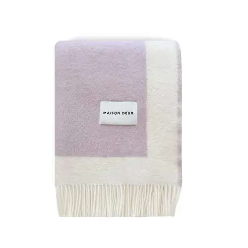 MAISON DEUX Color Block Blanket - Light/pastel Purple