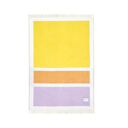 MAISON DEUX Color Block Blanket - Light/pastel Purple