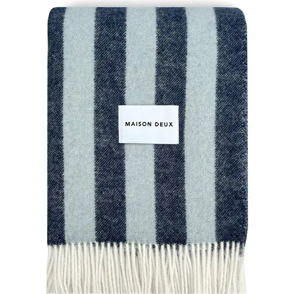 MAISON DEUX Candy Wrap Blanket - Navy