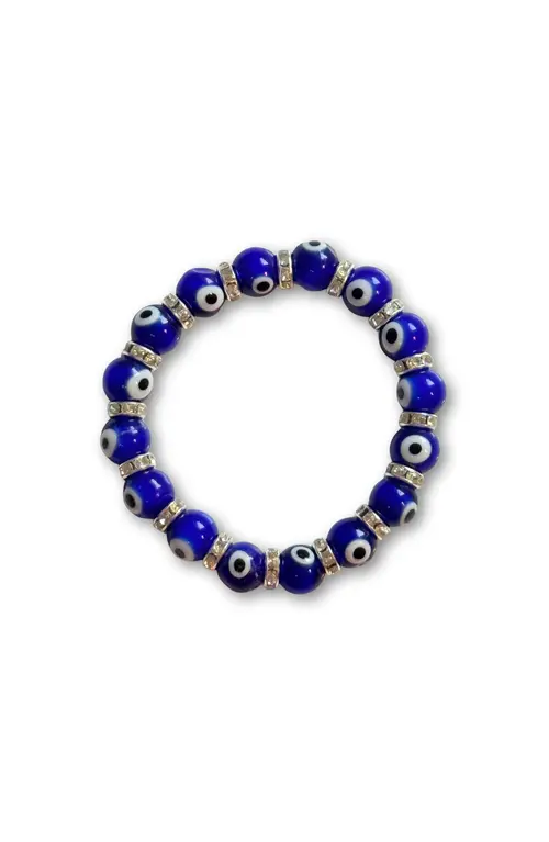 HUMANIST BEAUTY Evil Eye Beaded Bracelet - Blue