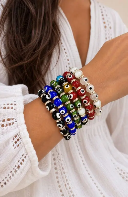 HUMANIST BEAUTY Evil Eye Beaded Bracelet - Blue