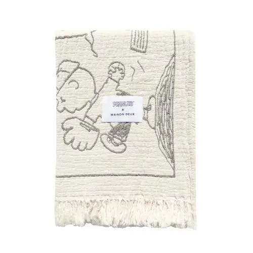 MAISON DEUX Peanuts Blanket - Black/white