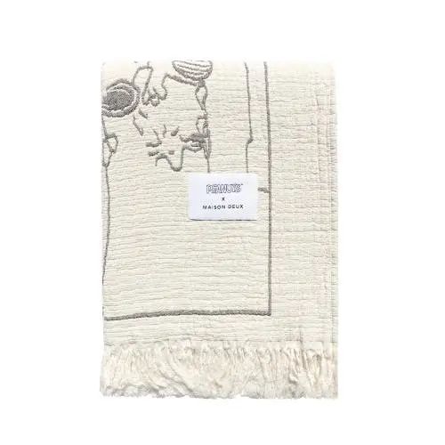 MAISON DEUX Peanuts Blanket - White