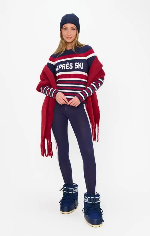 Show Me Your Mumu Slopes Sweater - Navy Apres Ski Stripe