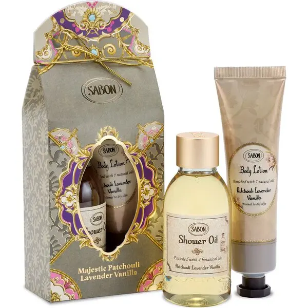 SABON Majestic Gala Mini Kit- Shower Oil + Body Lotion - Patchouli Lavender Vanilla