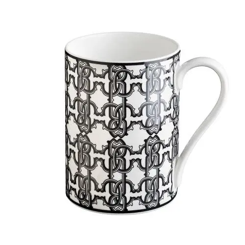 Roberto Cavalli Mug With Luxury Box - Black Monogram