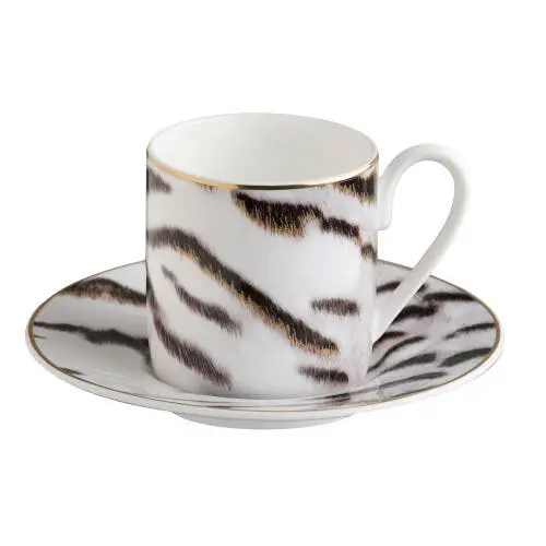 Roberto Cavalli Coffee Cup & Saucer With Luxury Box - Tiger