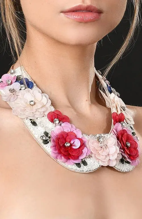 Anne Fontaine Floral Fabric Collar