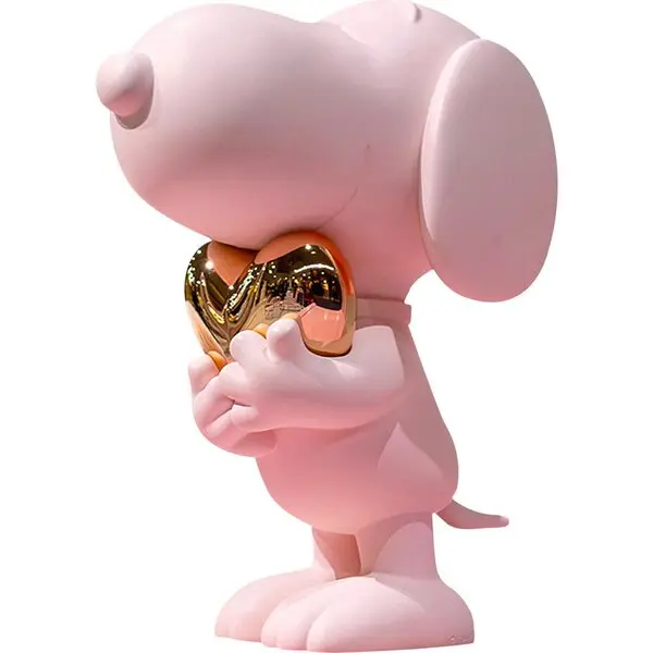 LEBLON DELIENNE Snoopy Heart Figurine - Pink/gold