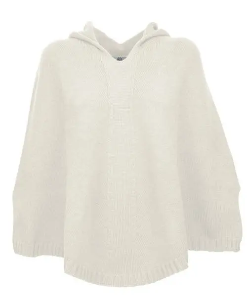 MONTICELLI CASHMERE Cashmere Hooded Poncho - Milk White