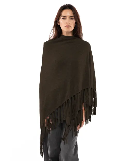 MONTICELLI CASHMERE Pure Cashmere Fringe Wrap - Coffee