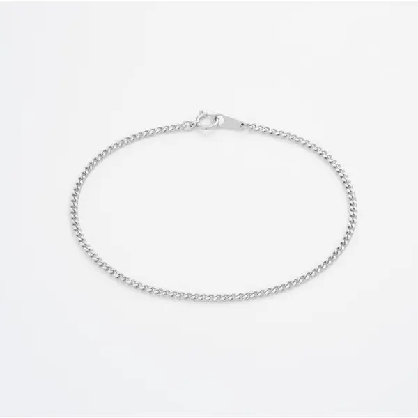 7879 Diamond Cut Curb Chain Bracelet - Platinum