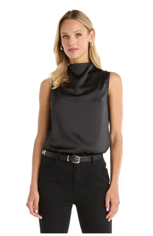 THE NOLI SHOP Mara Silky Top - Black