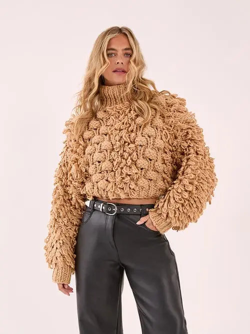 Nasty Gal High Neck Bobble Sweater