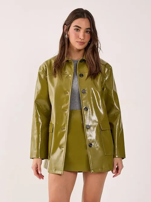 Nasty Gal Vinyl Longline Jacket