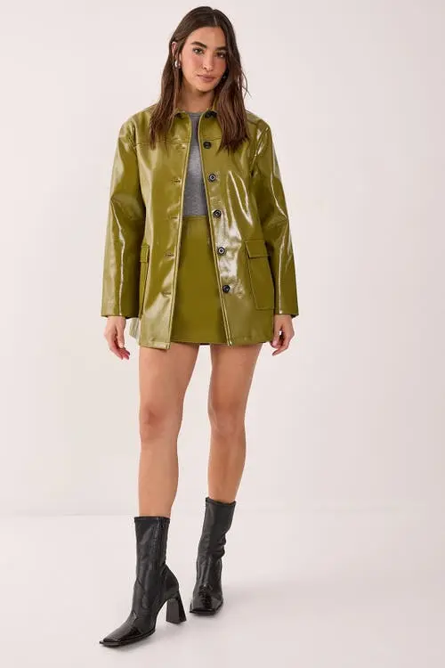 Nasty Gal Vinyl Longline Jacket