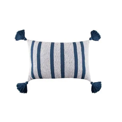 CAROL & FRANK Joey Striped Cotton Accent Pillow - Blue