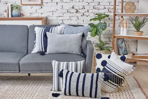 Carol & Frank Joey Striped Cotton Accent Pillow - Blue