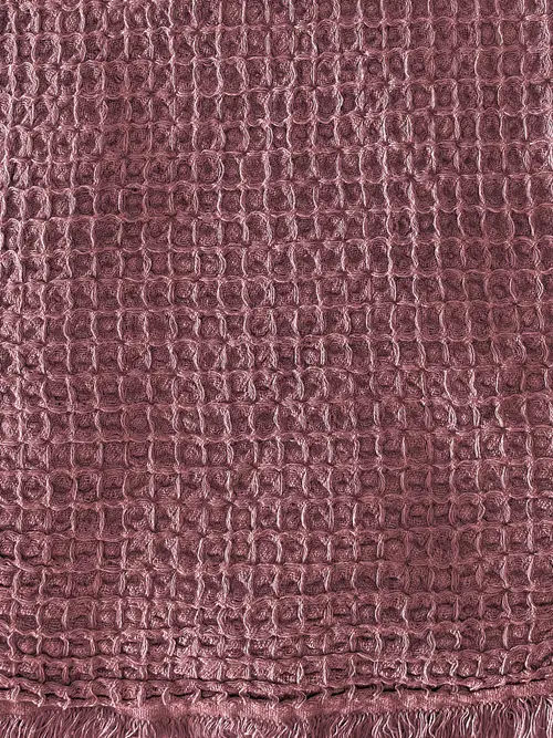 Anaya Turkish Cotton Waffle Throw - Burgundy