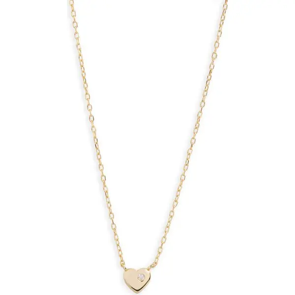 Argento Vivo Lab-grown Diamond Heart Pendant Necklace - Gold