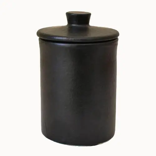 APARTMENT F Handcrafted Ceramic Canister - Matte Black - Small