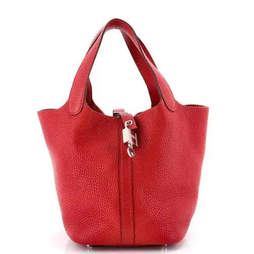 Hermès Picotin Lock Bag Clemence Pm - Red