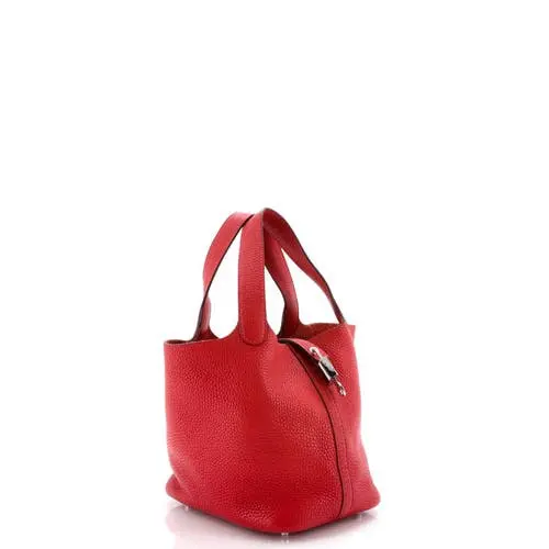 Hermès Picotin Lock Bag Clemence Pm - Red